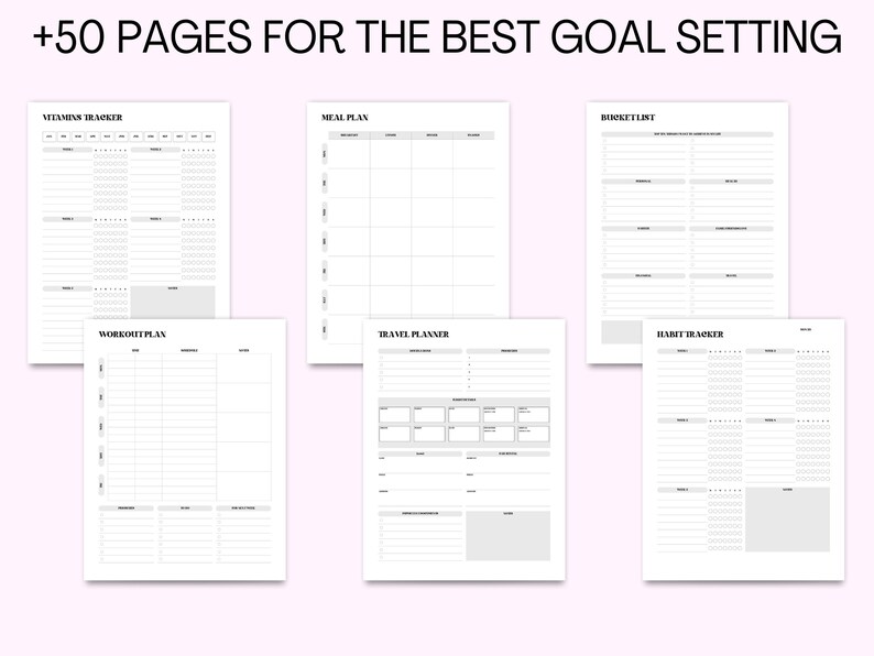 Printable Goal Planner Bundle, Goodnotes Goal Planner, Daily Weekly ...