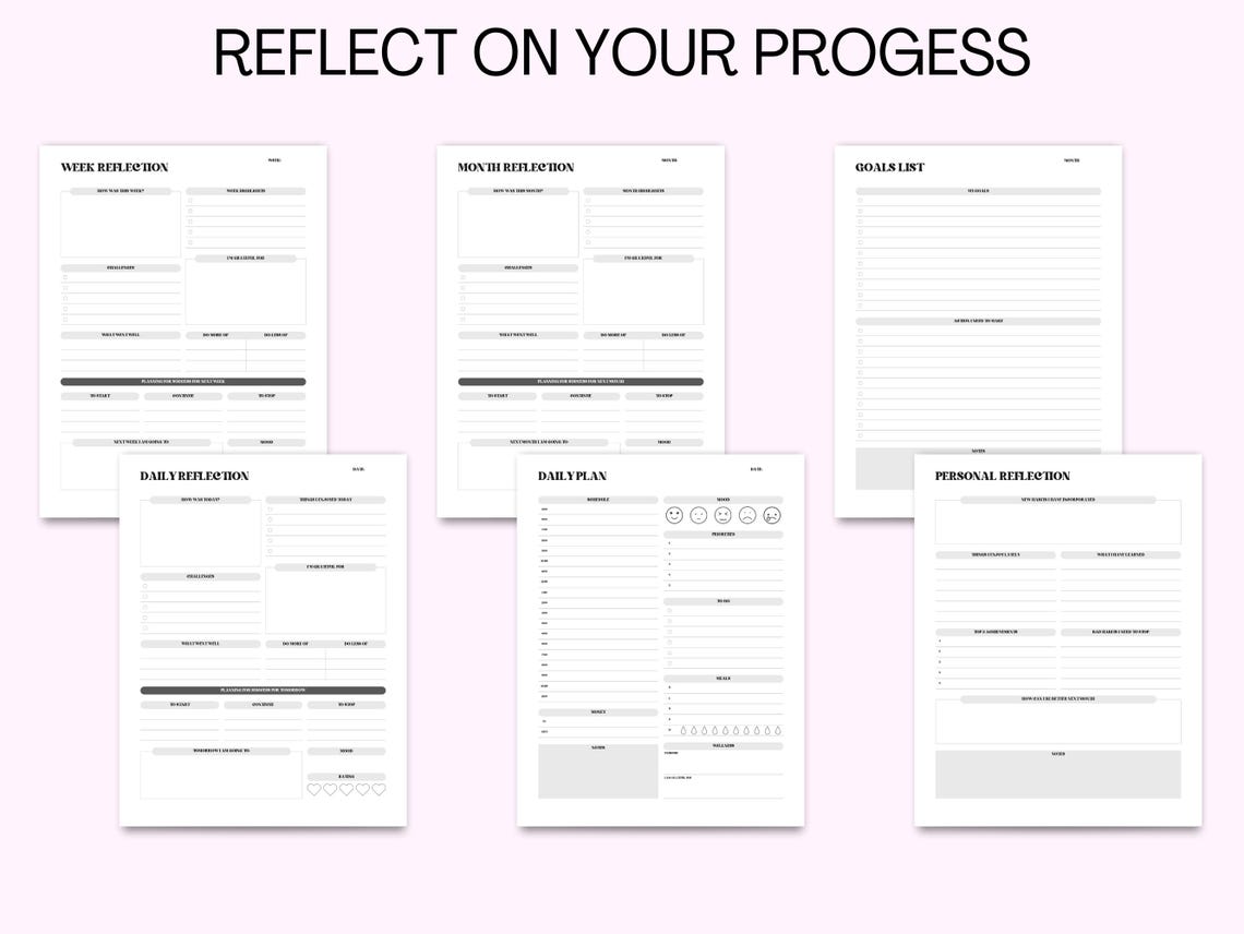 Printable Goal Planner Bundle, Goodnotes Goal Planner, Daily Weekly ...