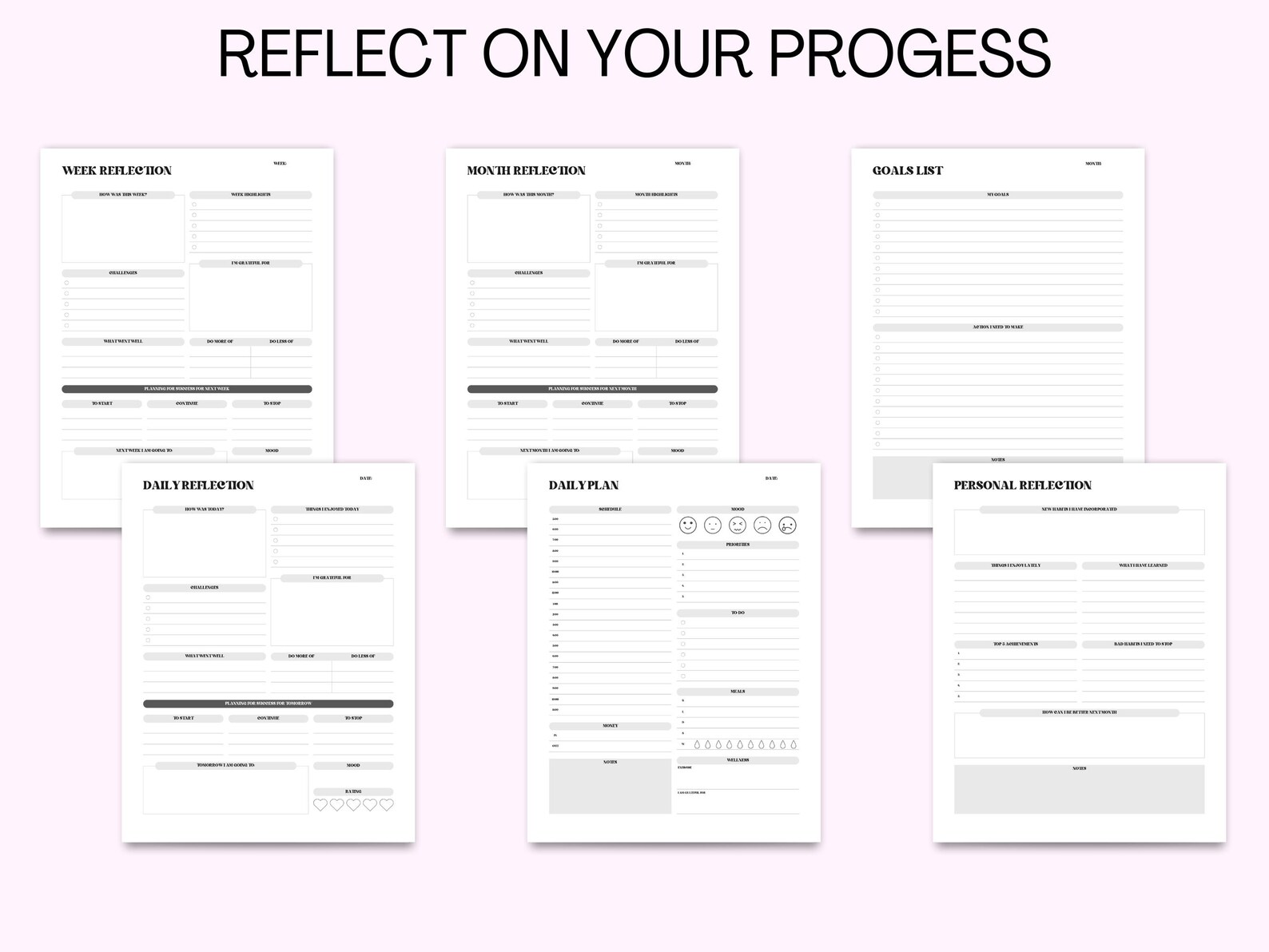 Printable Goal Planner Bundle, Goodnotes Goal Planner, Daily Weekly ...