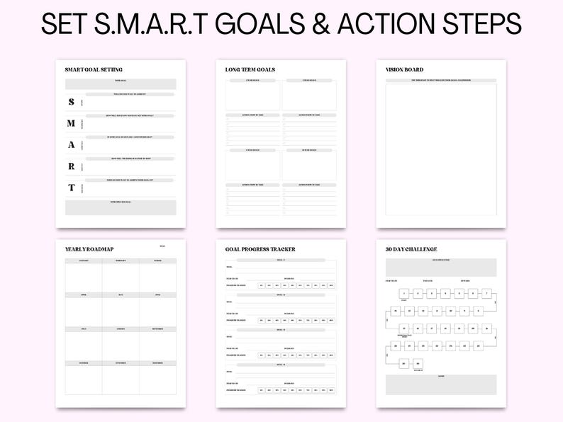 Printable Goal Planner Bundle, Goodnotes Goal Planner, Daily Weekly ...