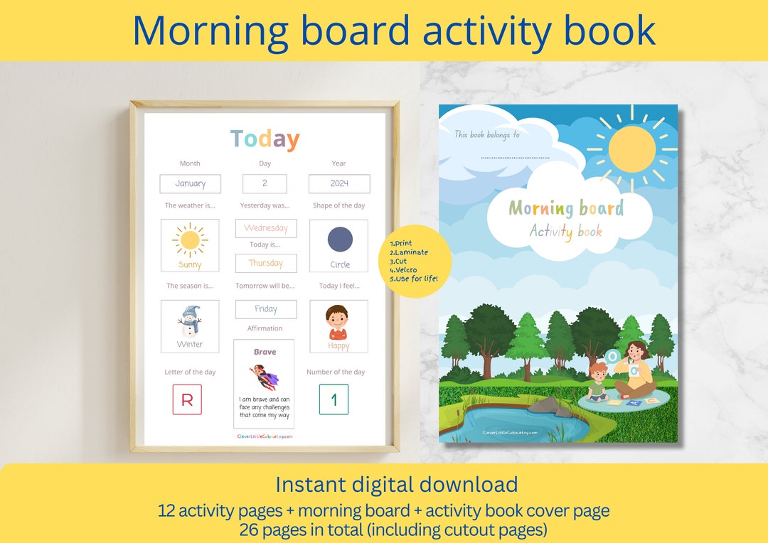 Morning Board Activity Book Cirle Time Toddler Busy Book Homeschool ...