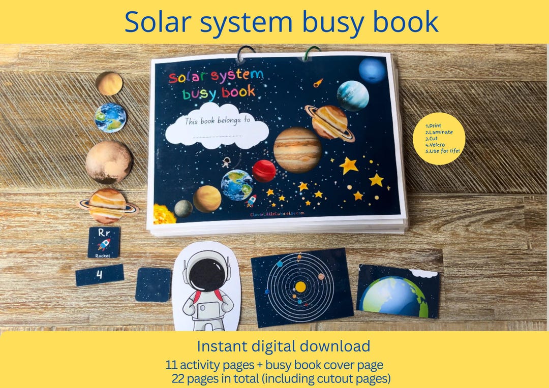 Planets Busy Book Planets Matching Solar System Activity Book ...