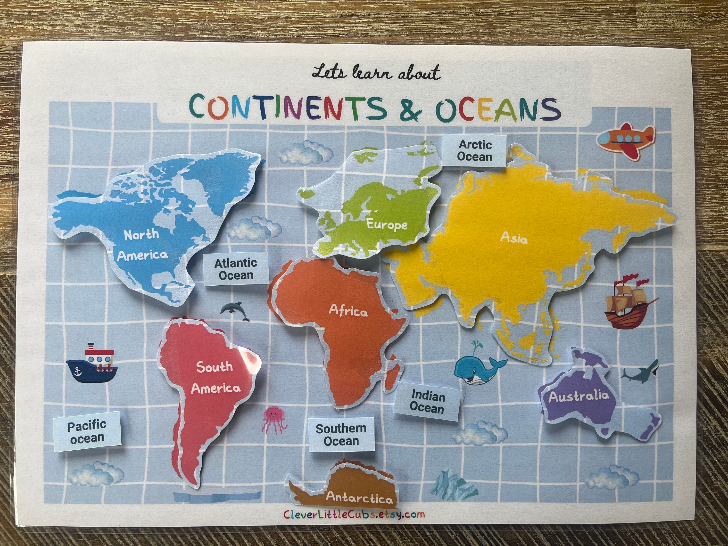 Continents Homeschool Activity Continents Montessori Activity Printable ...