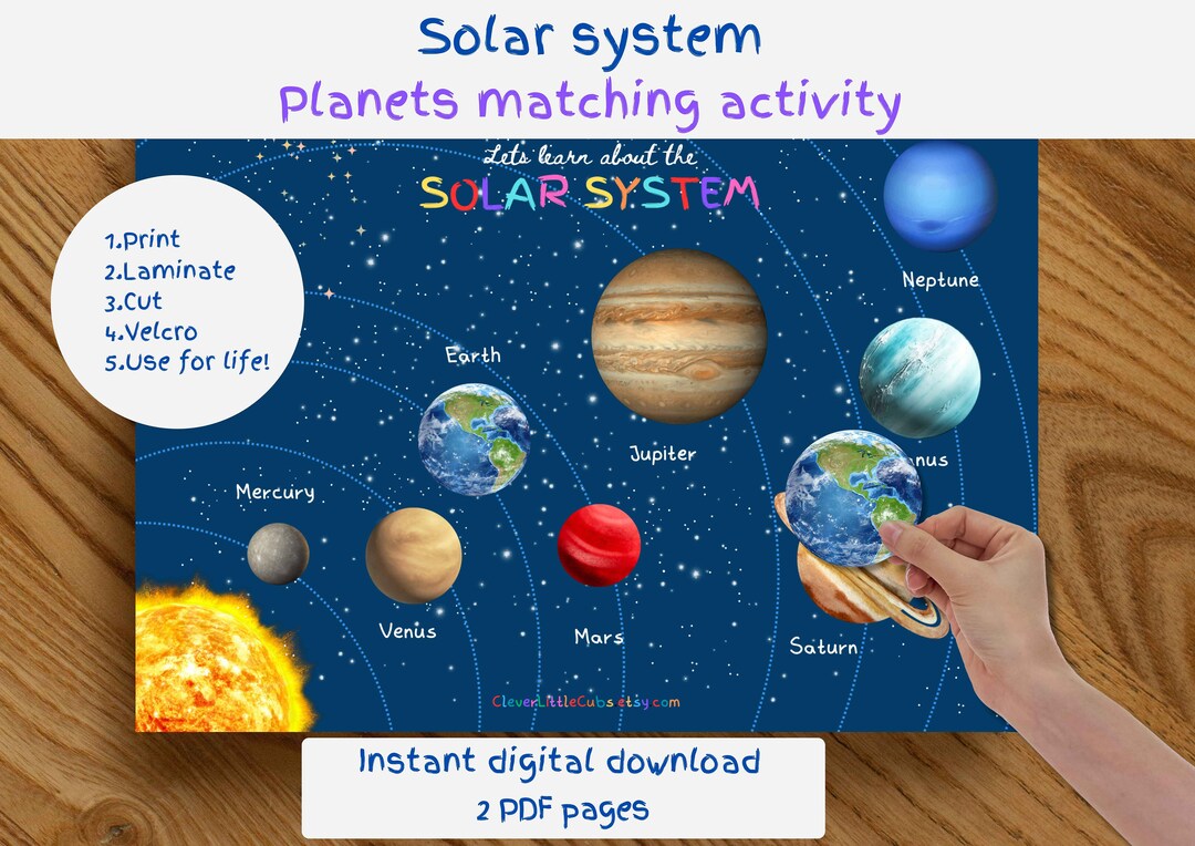 Solar System Planets Matching Activity Toddlers Planets - Etsy