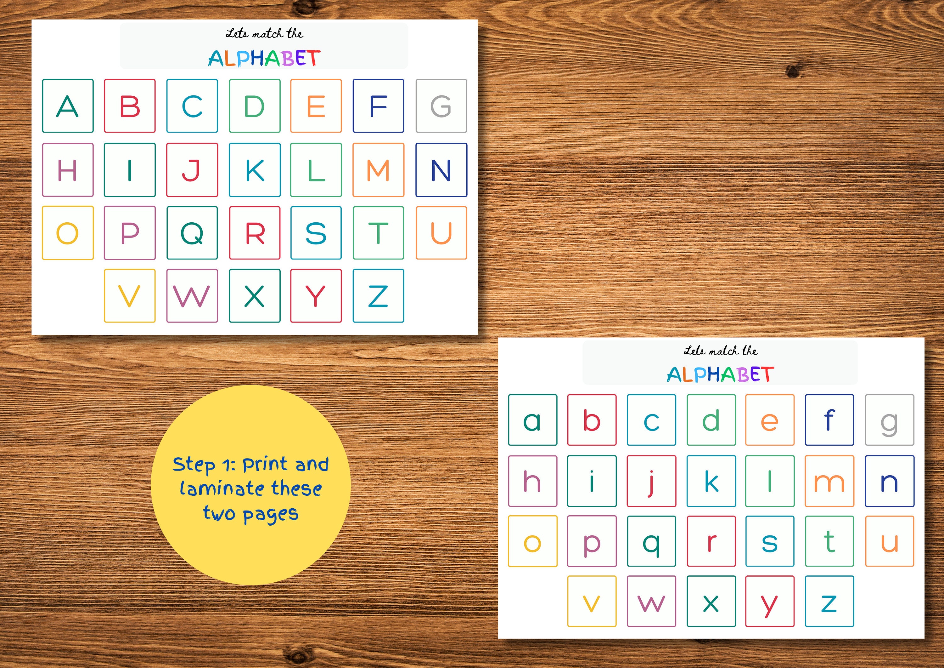 Alphabet Matching Activity Homeschool Alphabet Matching Montessori ...
