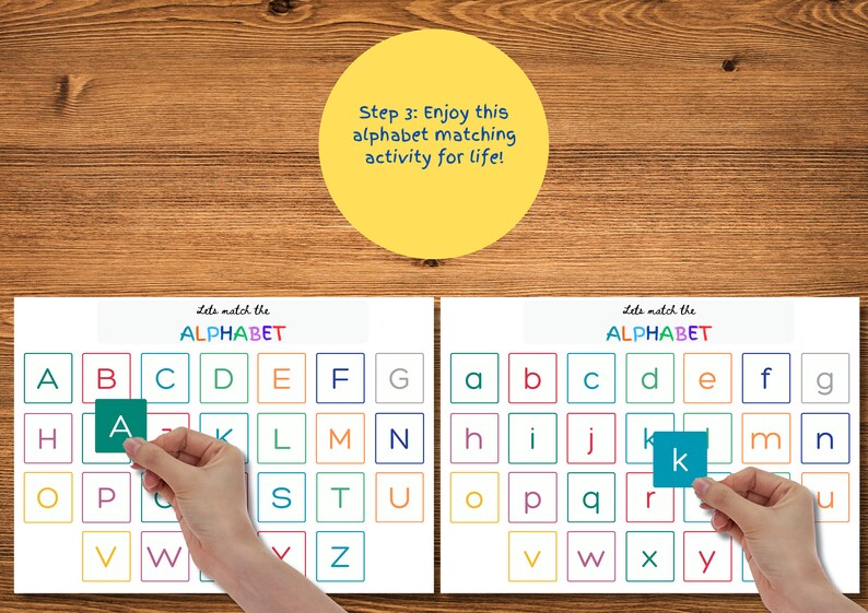 Alphabet Matching Activity Homeschool Alphabet Matching Montessori ...