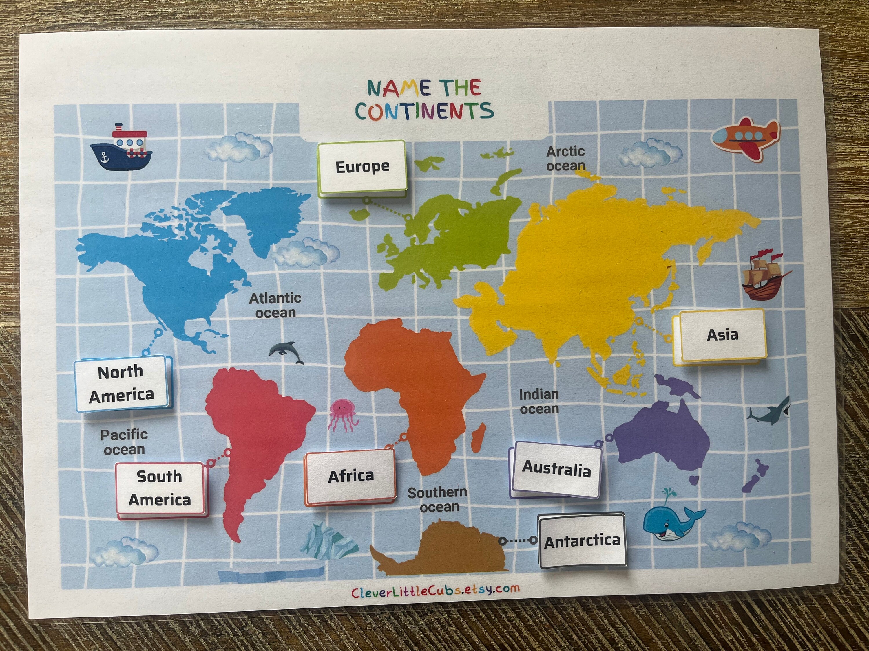 Continents Homeschool Activity Continents Montessori Activity Printable ...