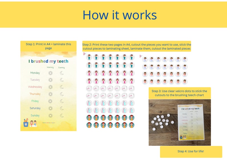 Brushing Teeth Star Chart Brushing Teeth Chart Teeth Brushing Activity ...