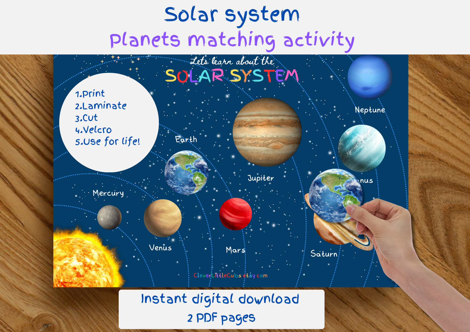 Solar System Planets Matching Activity Toddlers Planets Activity Board ...