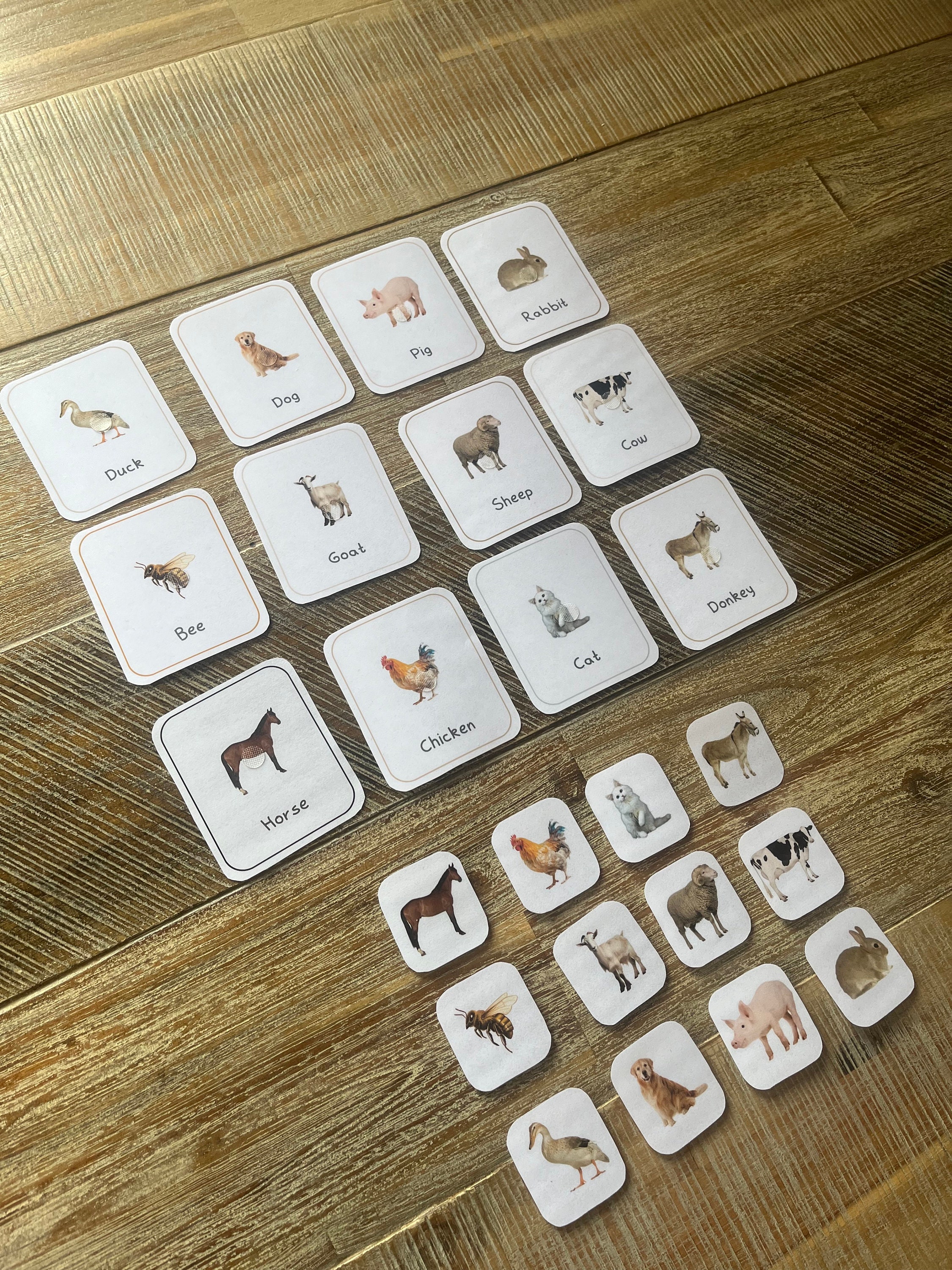 Farm Animal Flash Cards Travel Toy Car Activity Animal Mstching ...