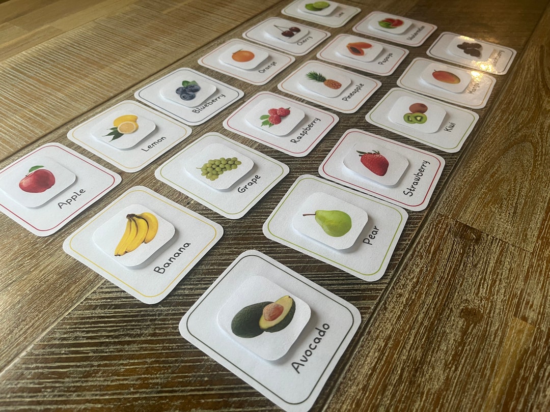 Fruits Flash Cards Fruits Matching Activity Montessori Printable ...