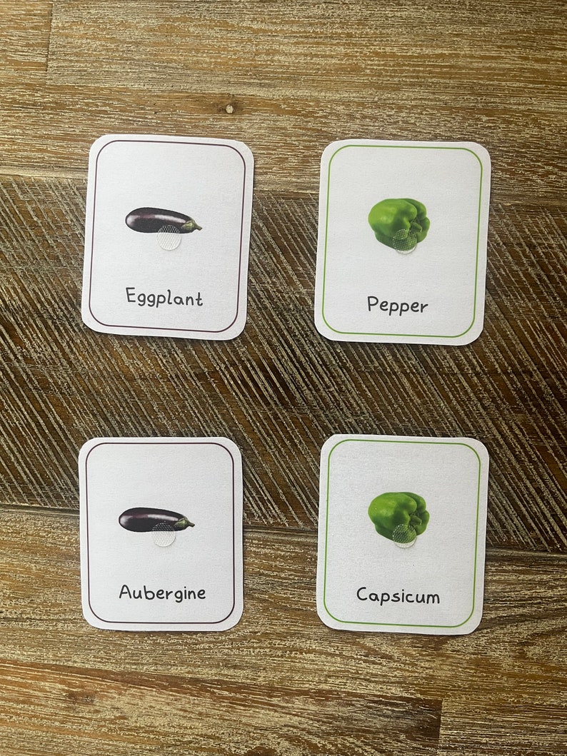 Vegetables Flash Cards Vegetables Matching Activity Kids Flash Cards ...