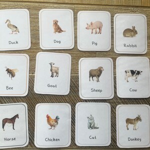 Farm Animal Flash Cards Travel Toy Car Activity Animal Mstching ...