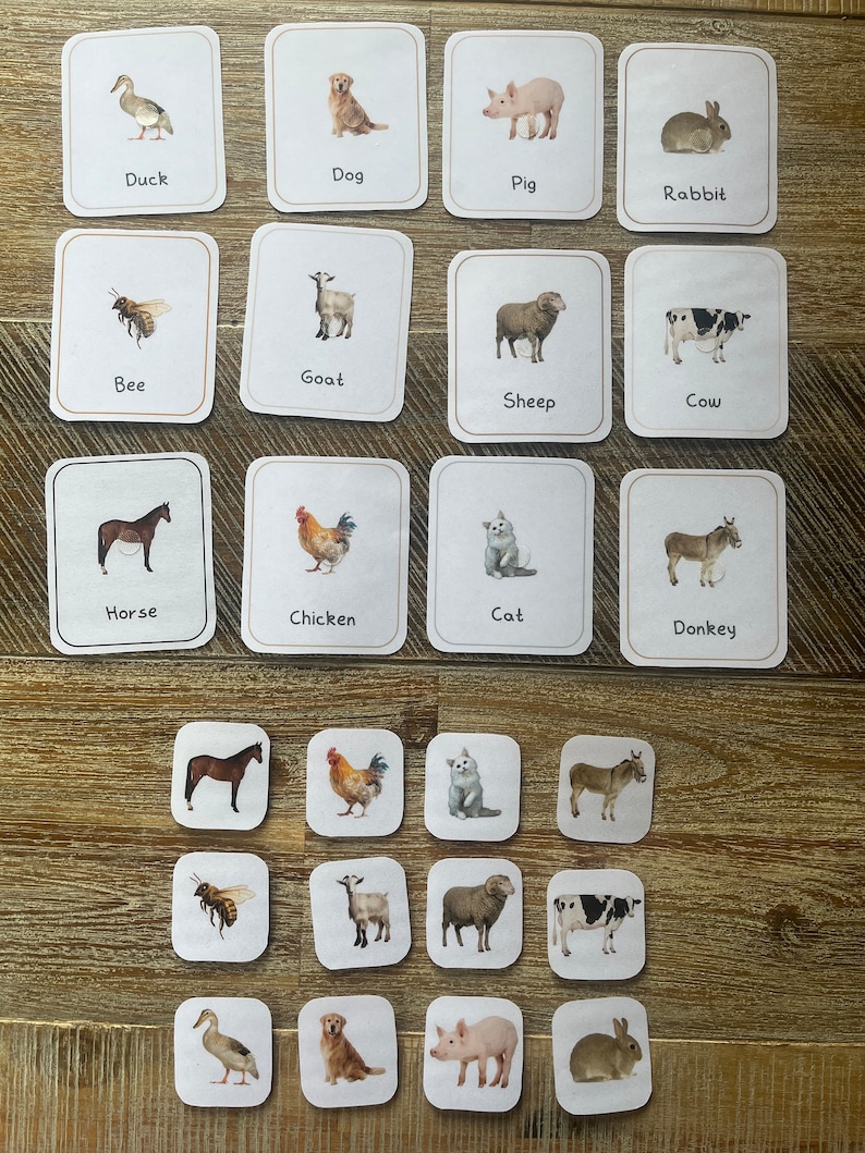 Farm Animal Flash Cards Travel Toy Car Activity Animal Mstching ...