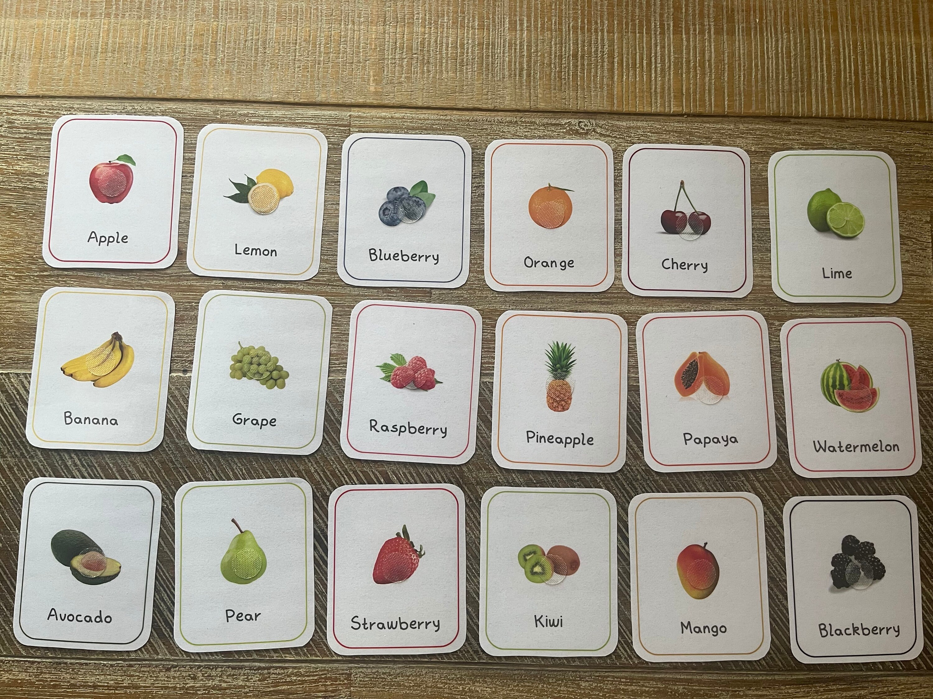 Fruits Flash Cards Fruits Matching Activity Montessori Printable ...