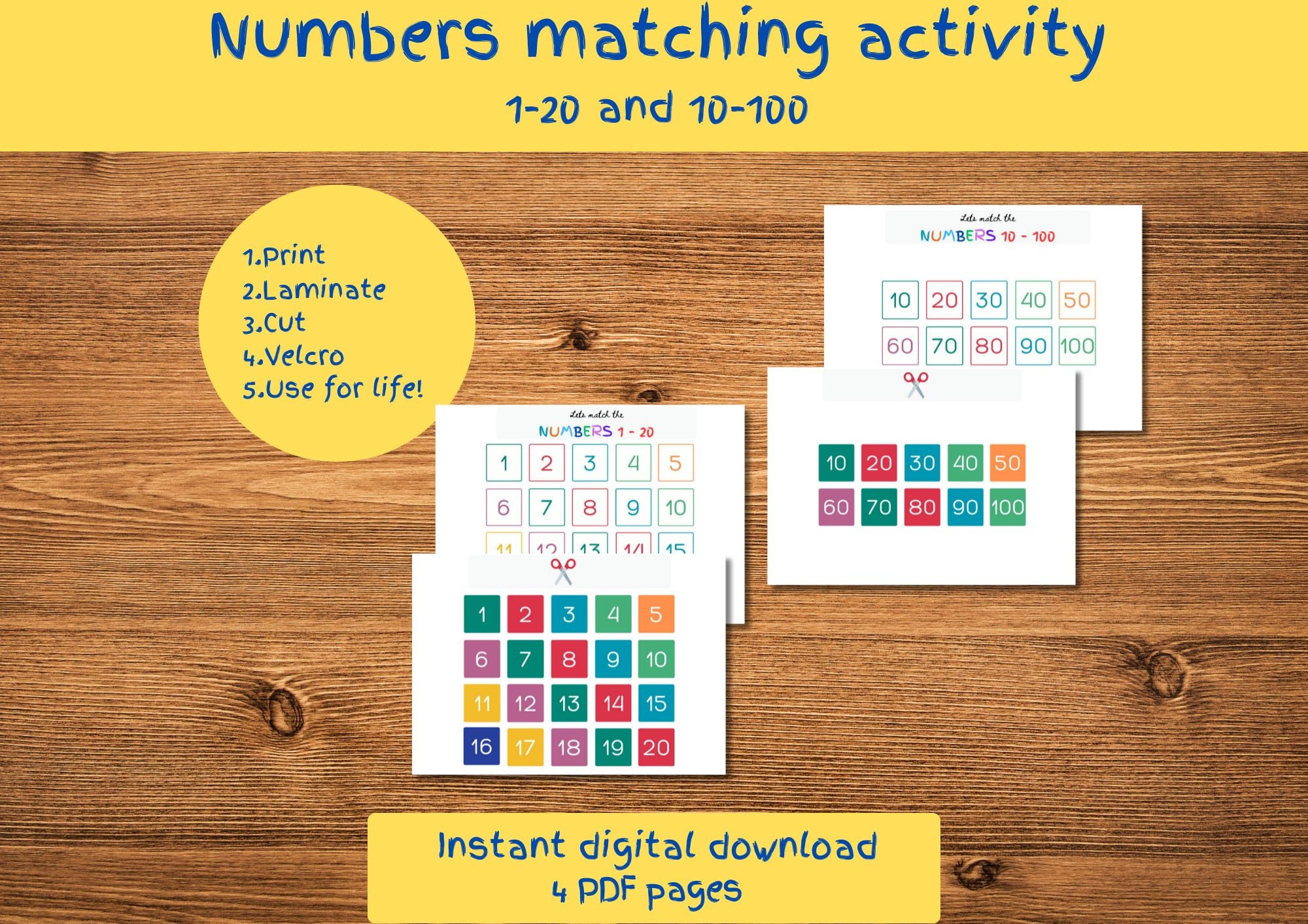 Numbers Matching Activity Numbers Montessi Numbers Matching ...