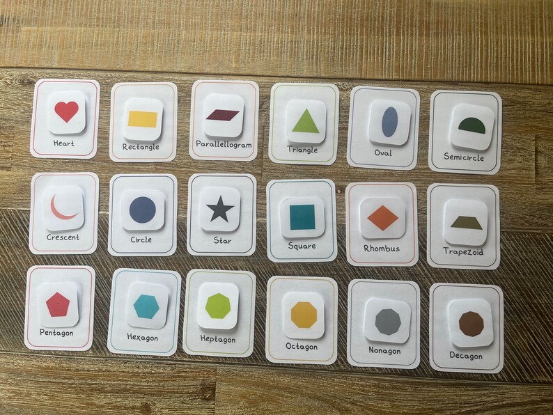 Shapes Flash Cards Shapes Matching Activity Shapes Flashcards ...