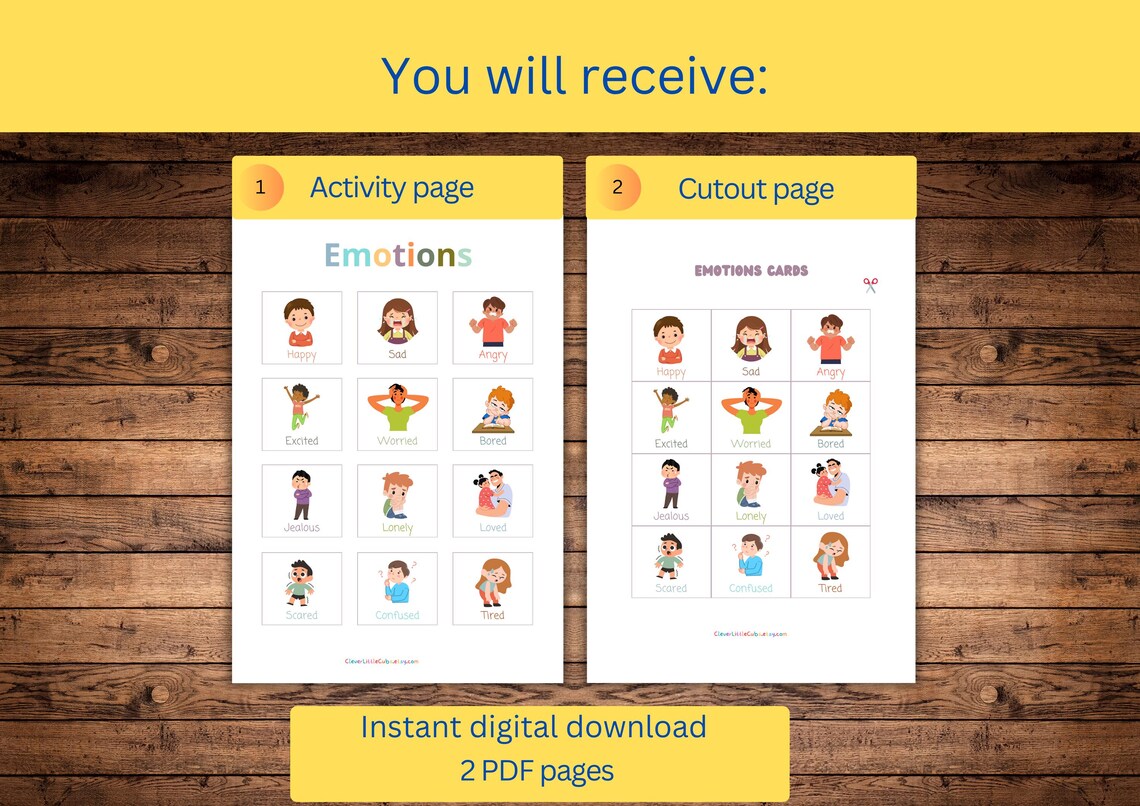 Emotions Matching Activity for Kids Preschool Printable Emotions ...
