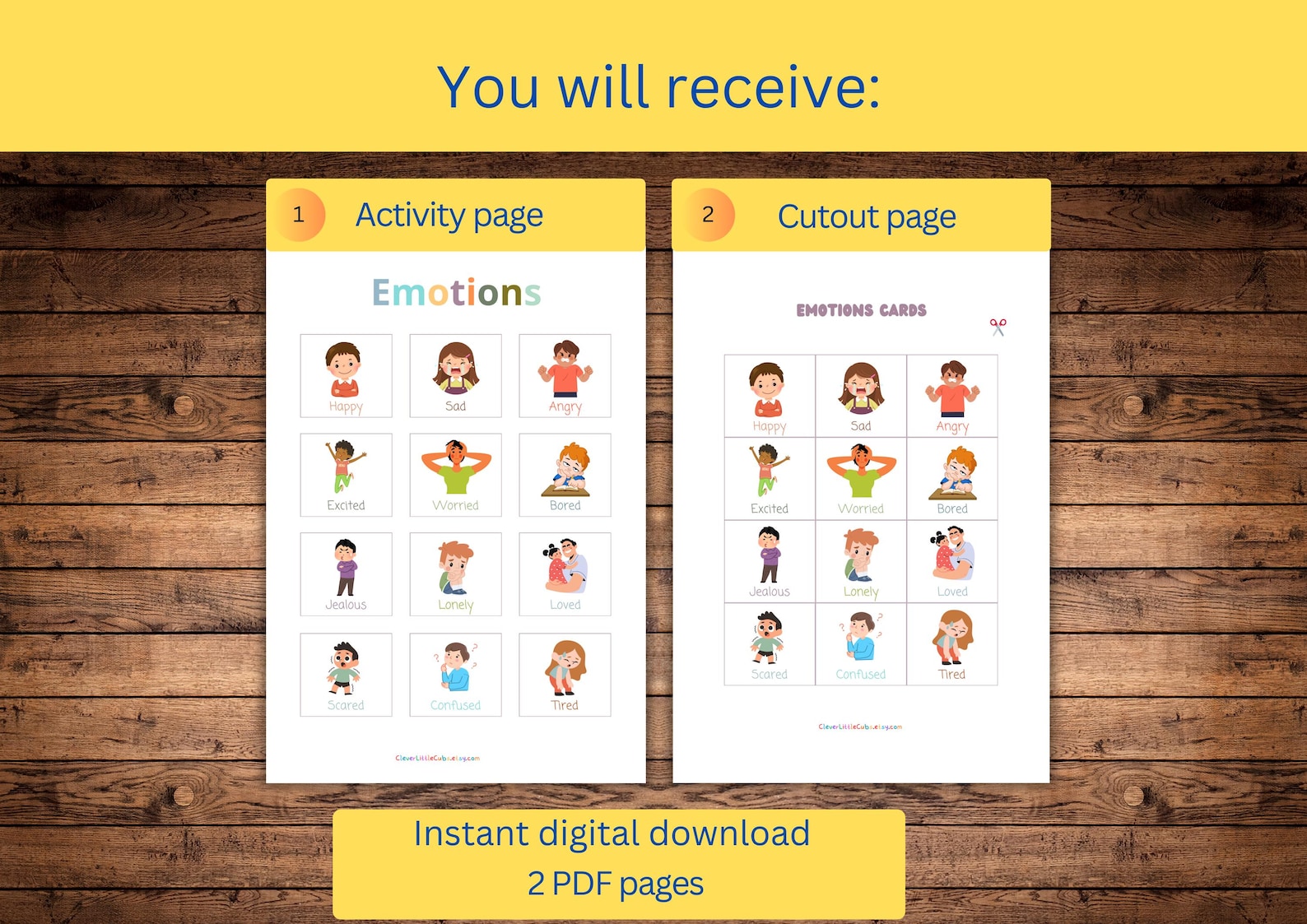 Emotions Matching Activity for Kids Preschool Printable Emotions ...