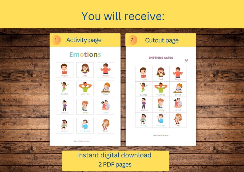 Emotions Matching Activity for Kids Preschool Printable Emotions ...