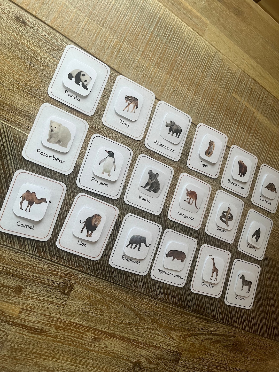 Animals Flash Cards Wild Animals Flashcards Animals Matching Activity ...