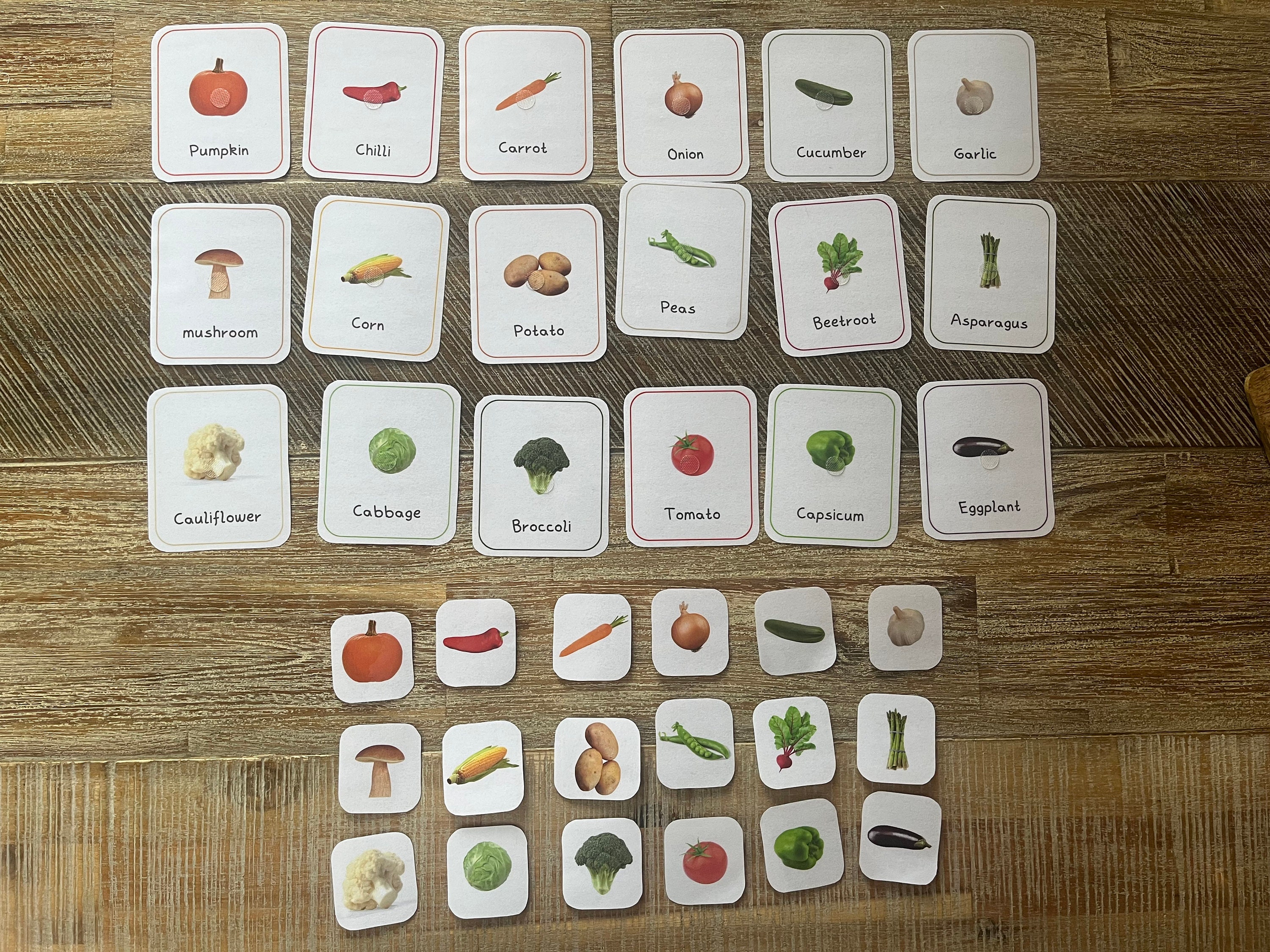 Vegetables Flash Cards Vegetables Matching Activity Kids Flash Cards ...