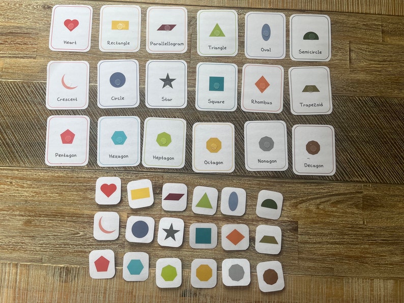 Shapes Flash Cards Shapes Matching Activity Shapes Flashcards ...