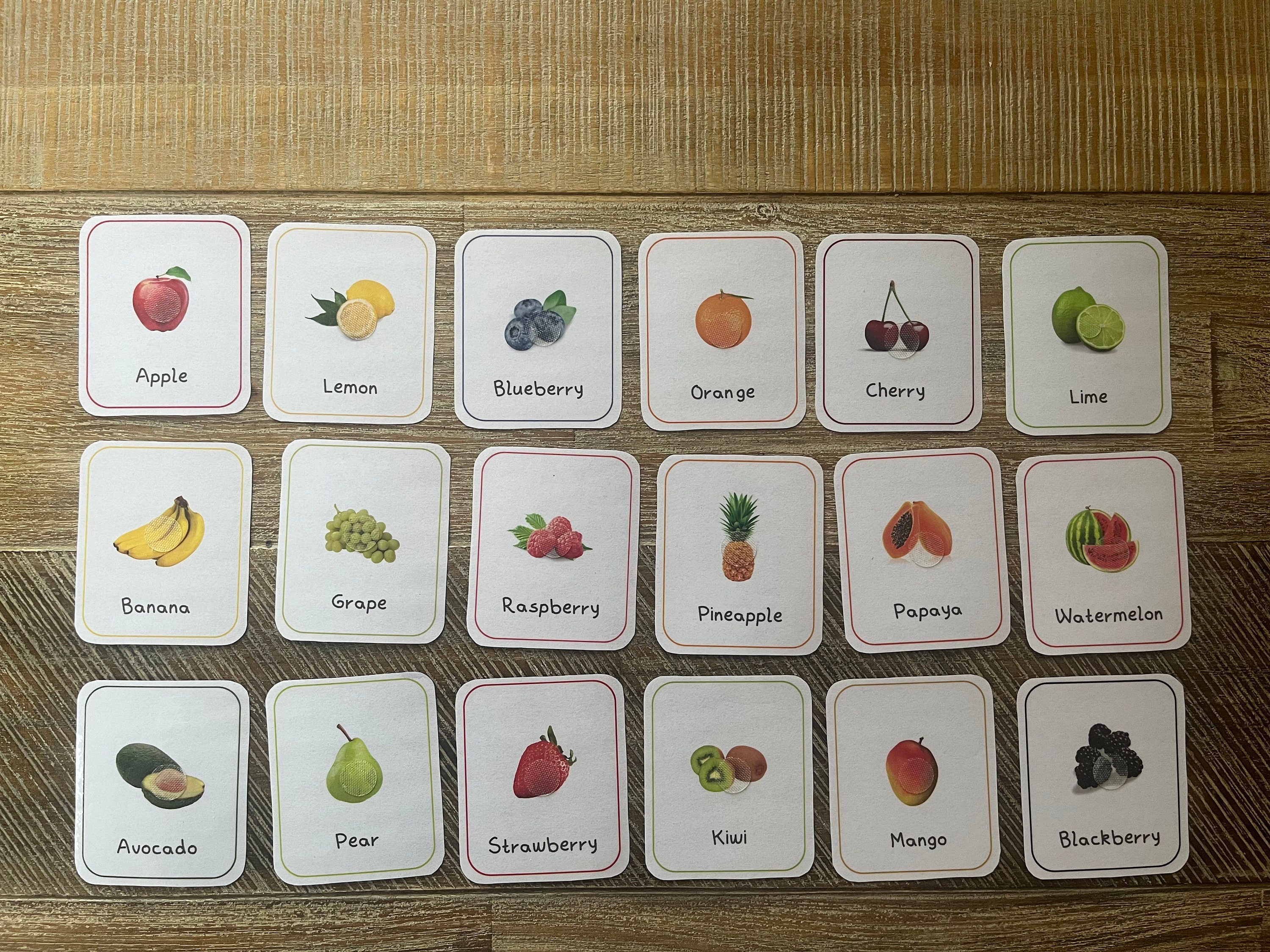 Fruits Flash Cards Fruits Matching Activity Montessori Printable ...