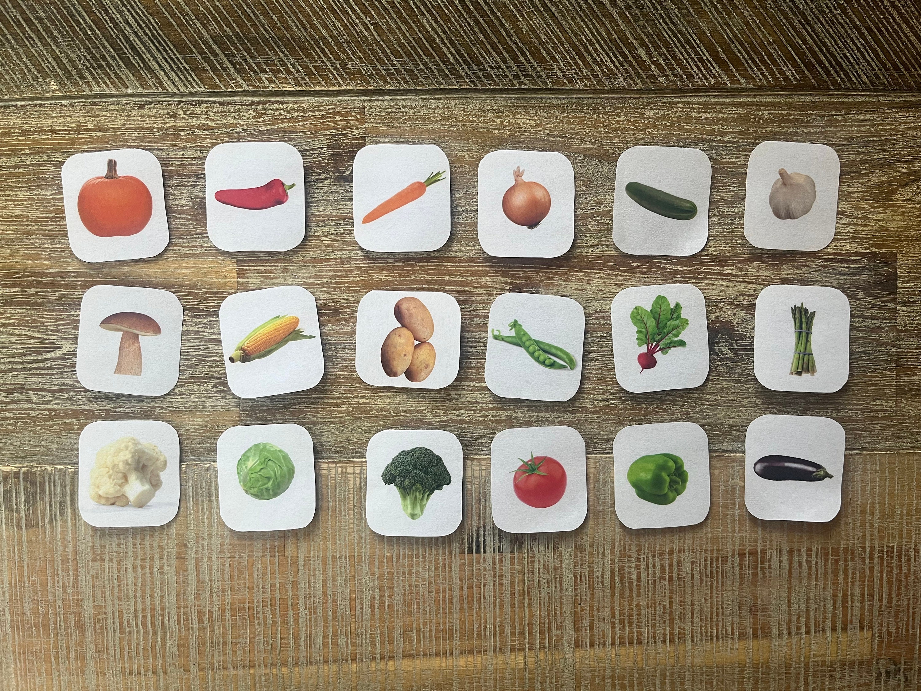 Vegetables Flash Cards Vegetables Matching Activity Kids Flash Cards ...