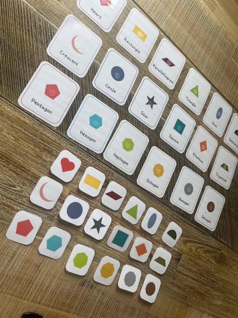 Shapes Flash Cards Shapes Matching Activity Shapes Flashcards ...