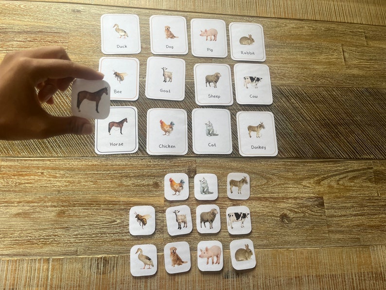 Farm Animal Flash Cards Travel Toy Car Activity Animal Mstching ...