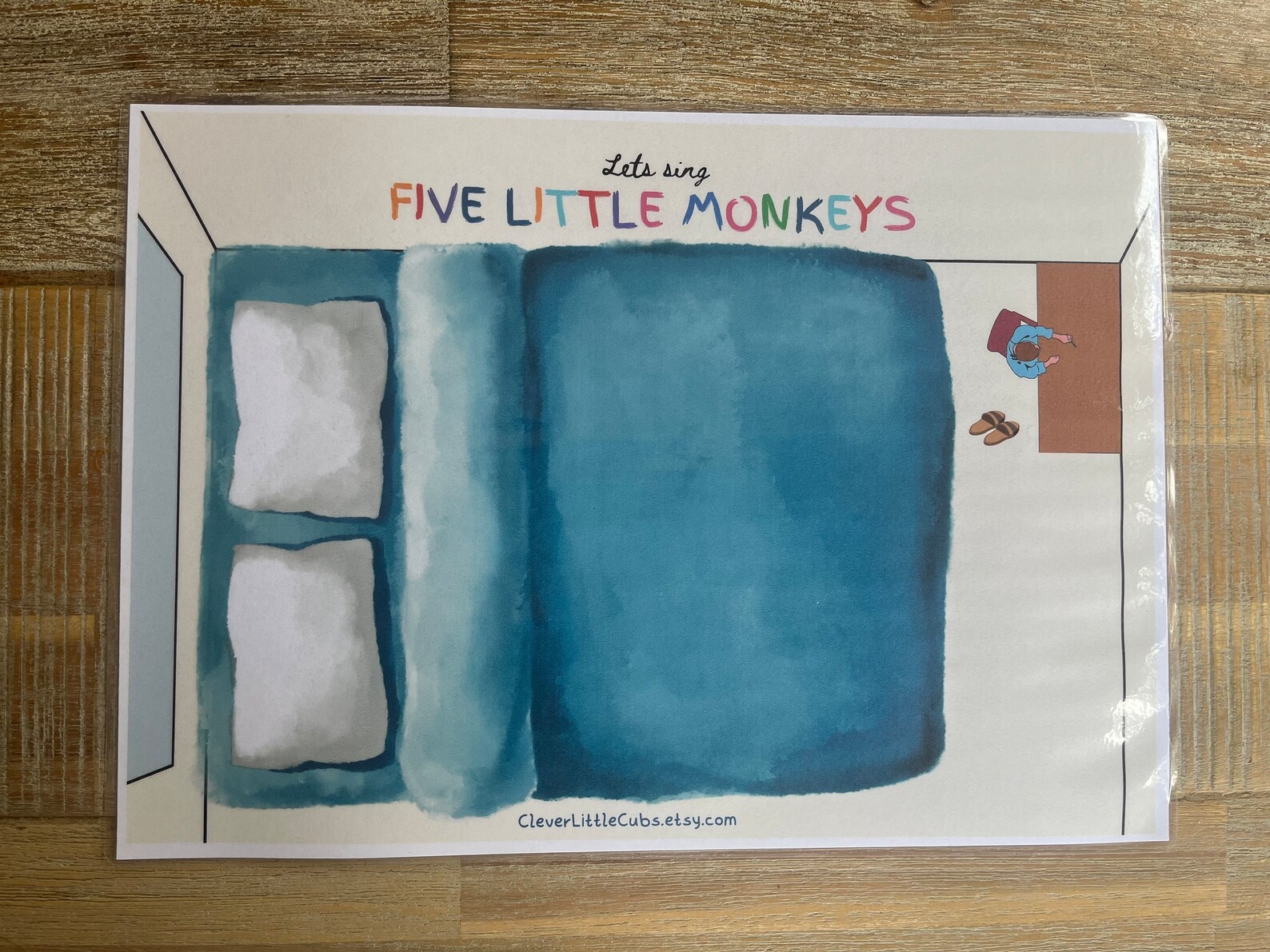 Five Little Monkeys Jumping on the Bed Song Counting Activity Five ...