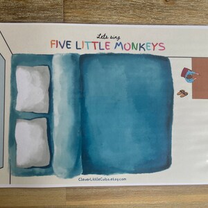 Five Little Monkeys Jumping on the Bed Song Counting Activity Five ...