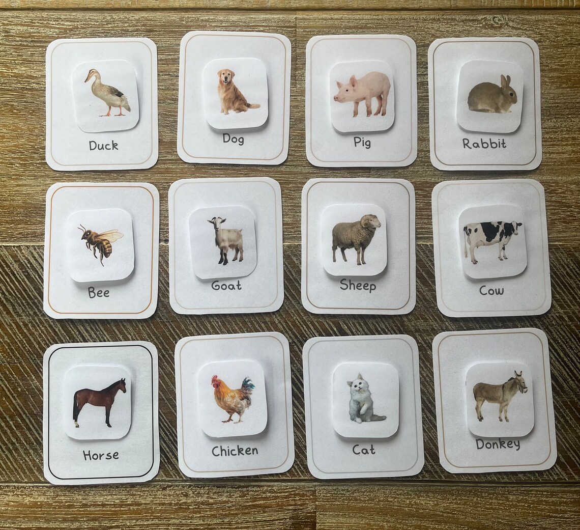 Farm Animal Flash Cards Travel Toy Car Activity Animal Mstching ...