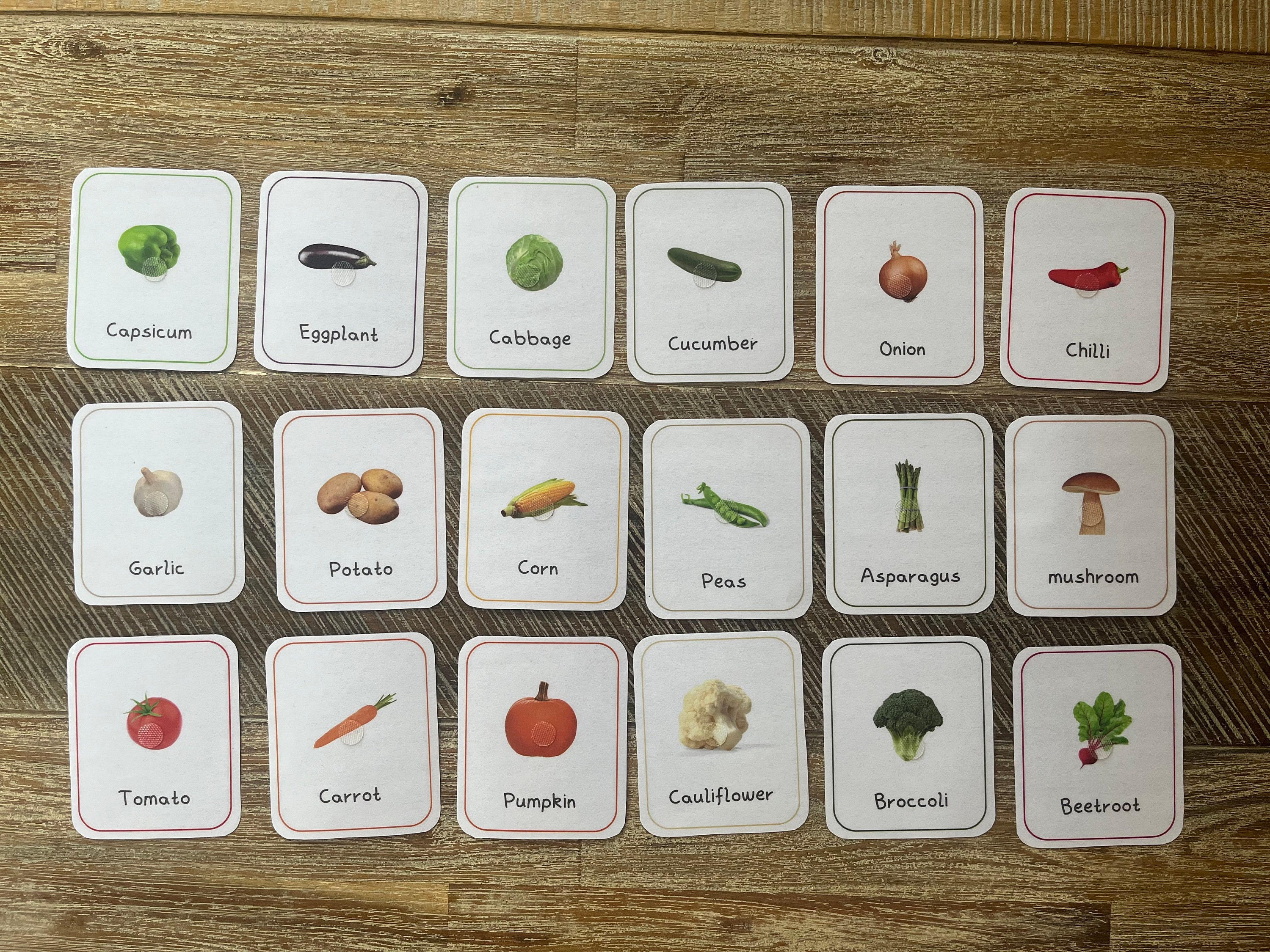 Vegetables Flash Cards Vegetables Matching Activity Kids Flash Cards ...