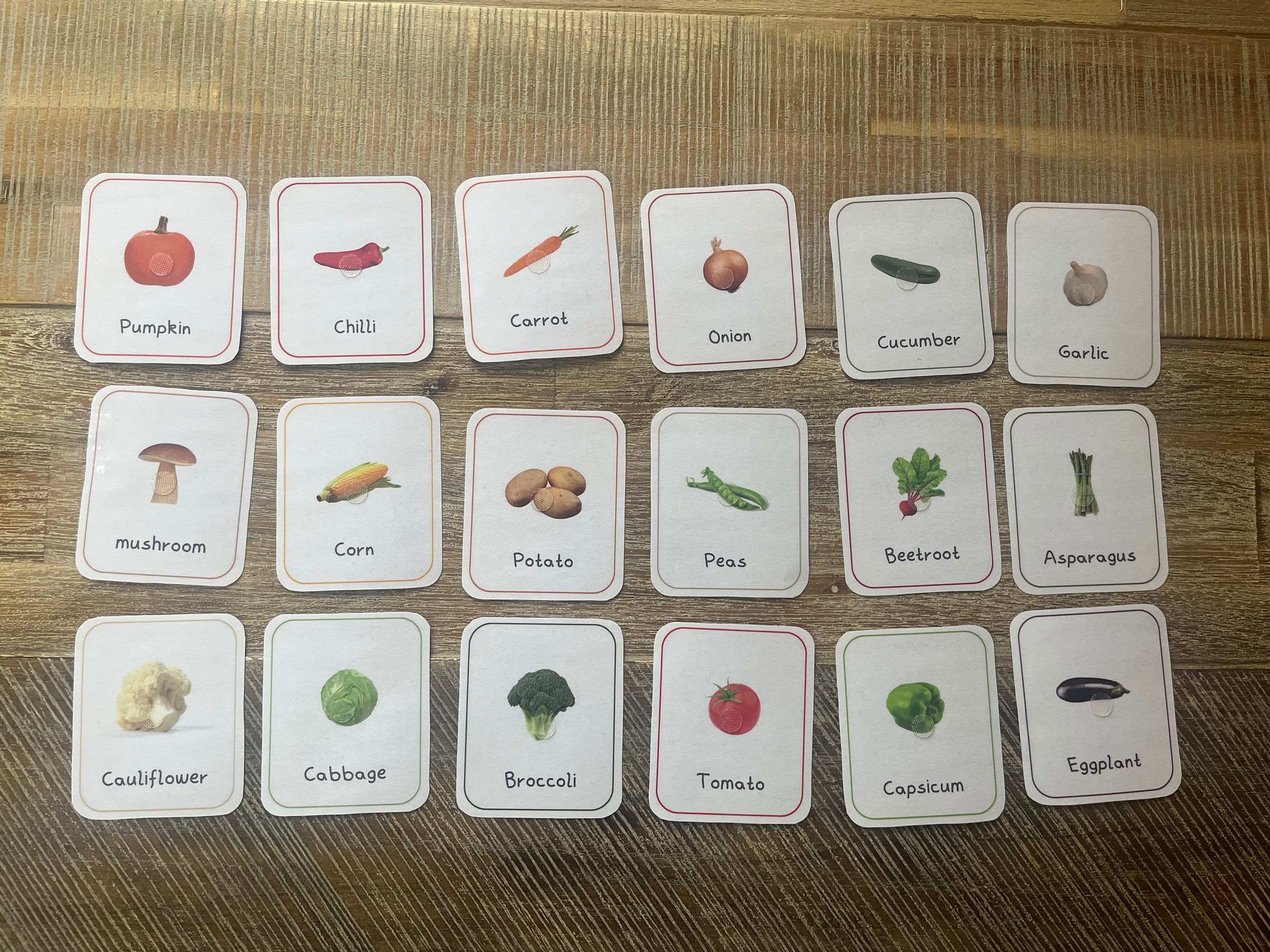 Vegetables Flash Cards Vegetables Matching Activity Kids Flash Cards ...