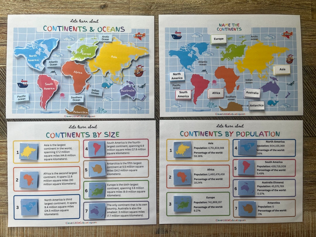 Continents Homeschool Activity Continents Montessori Activity Printable ...