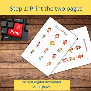 Emotions Matching Activity for Kids Preschool Printable Emotions ...