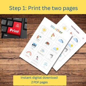 Weather Matching Activity for Kids Preschool Printable Weather Matching ...