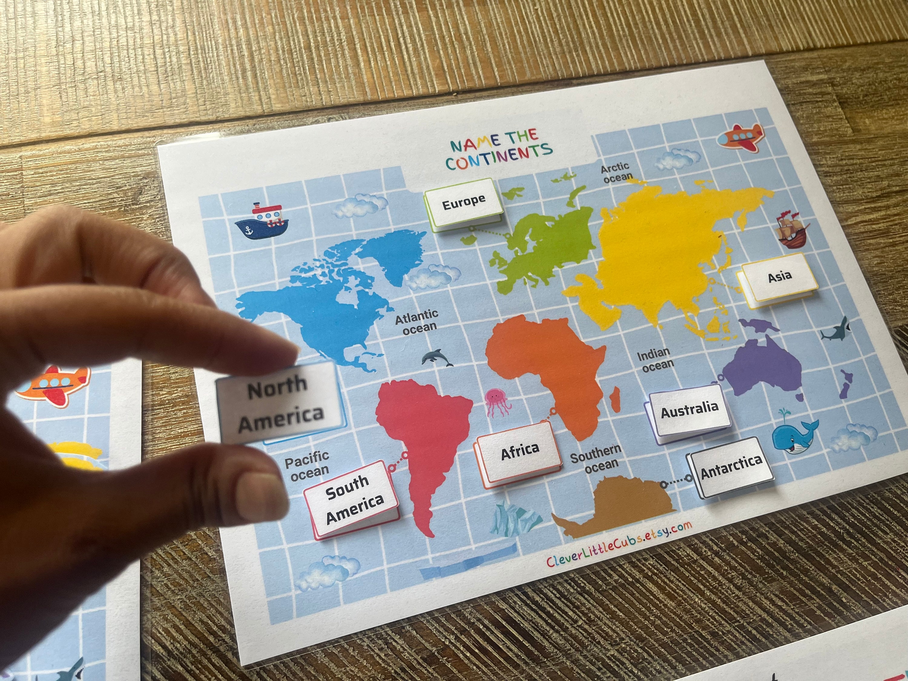 Continents Homeschool Activity Continents Montessori Activity Printable ...