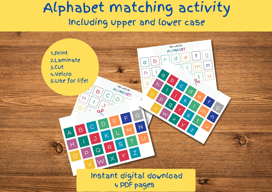 Alphabet Matching Activity Homeschool Alphabet Matching Montessori ...