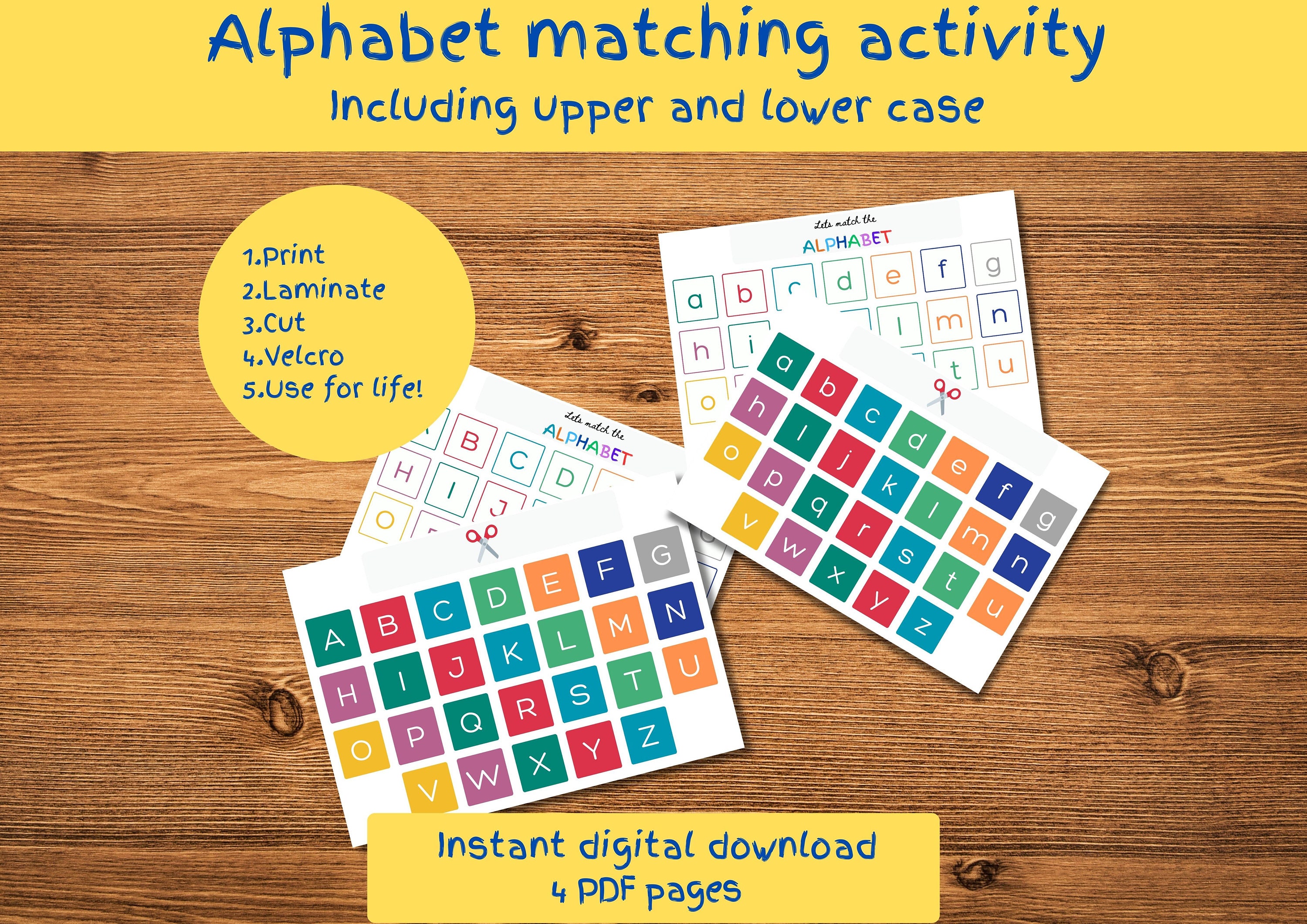 Alphabet Matching Activity Homeschool Alphabet Matching Montessori ...