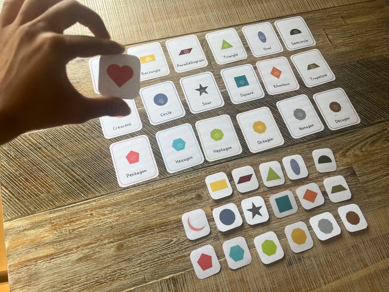 Shapes Flash Cards Shapes Matching Activity Shapes Flashcards ...