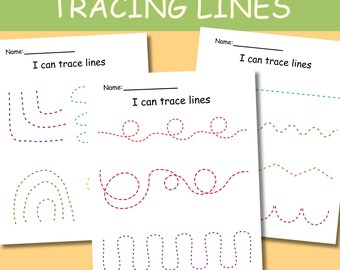 50 Preschool Line Tracing Worksheets Bundle, Line Trace Page Printable ...