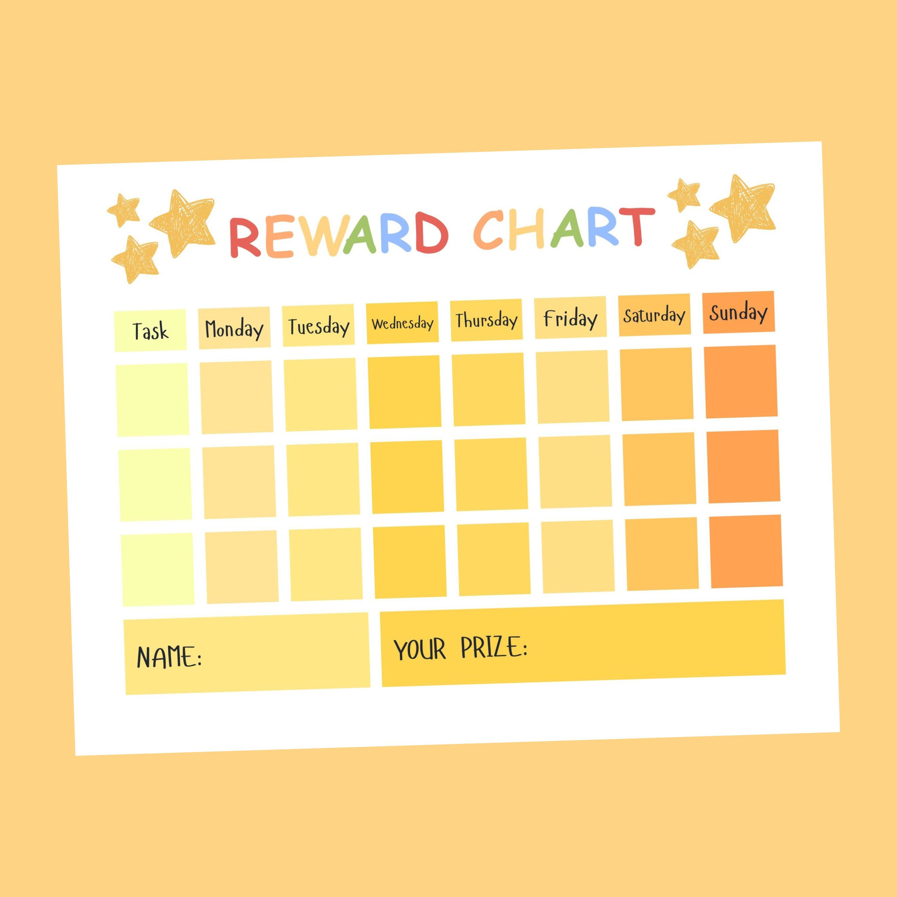 Toddler Reward Chart, Printable Star Behavior Chart, Daily Chore Chart ...