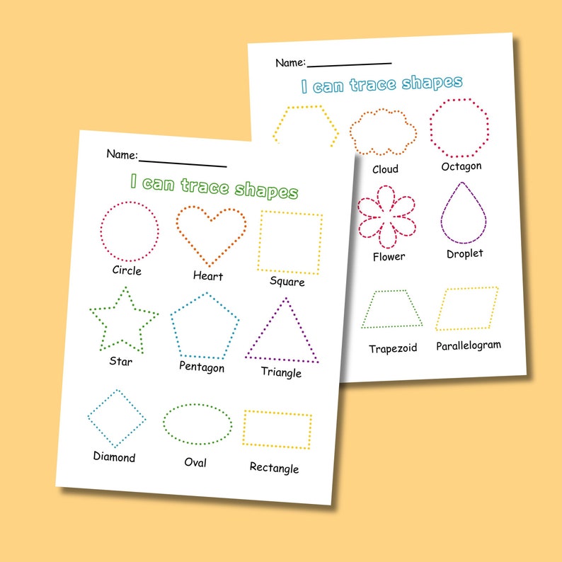Preschool Shape Tracing, Basic Shape Tracing, Shape Tracing Worksheets ...