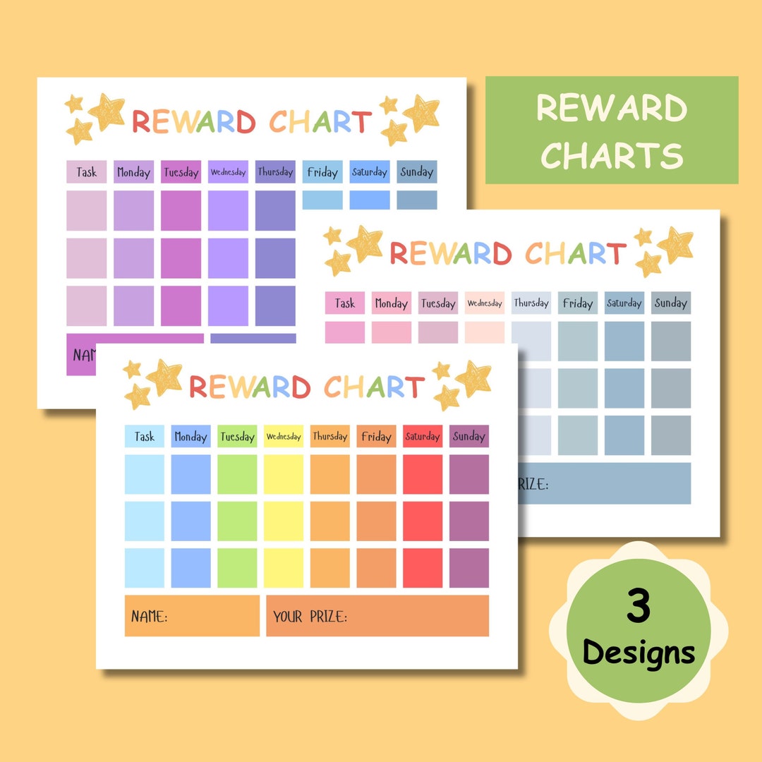Toddler Reward Chart, Printable Star Behavior Chart, Daily Chore Chart ...