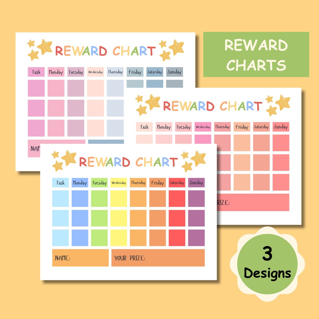 Toddler Reward Chart, Printable Star Behavior Chart, Daily Chore Chart ...