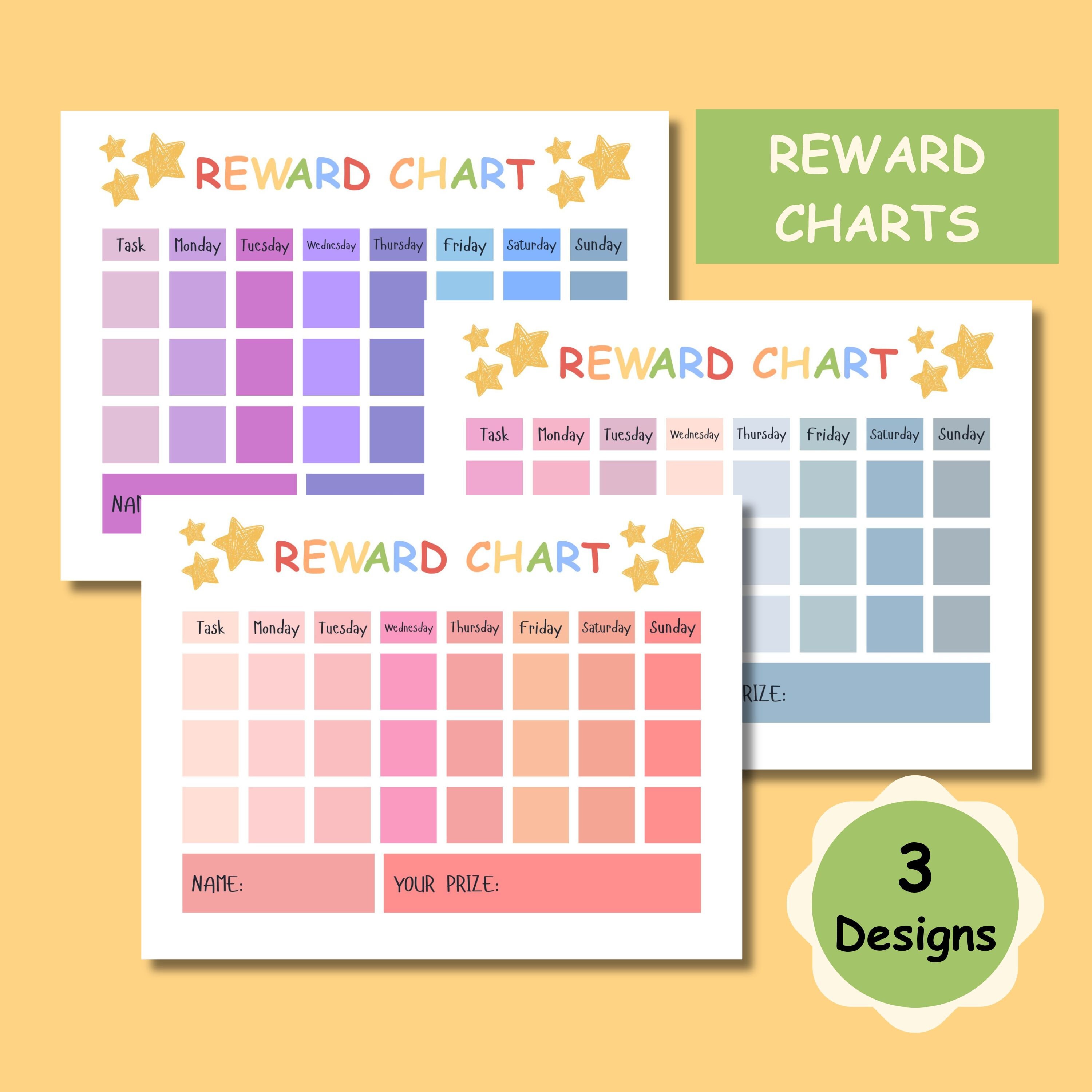 Toddler Reward Chart, Printable Star Behavior Chart, Daily Chore Chart ...