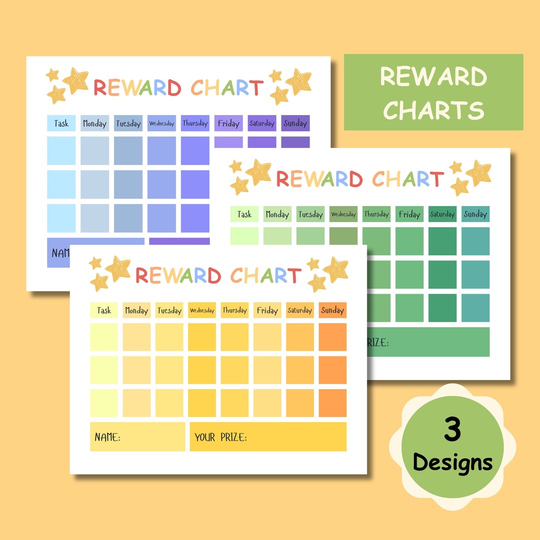 Toddler Reward Chart, Printable Star Behavior Chart, Daily Chore Chart ...